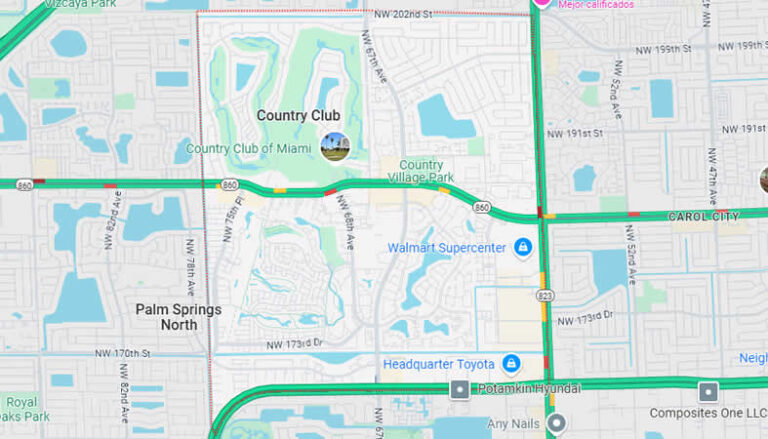 Mapa y calles, información general de Country Club (Florida) - Urbano ...
