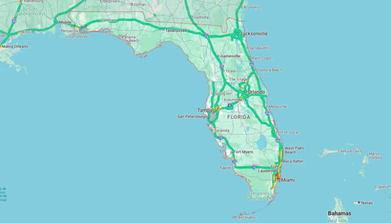Mapa y calles, información general del Estado de Florida (Estados ...