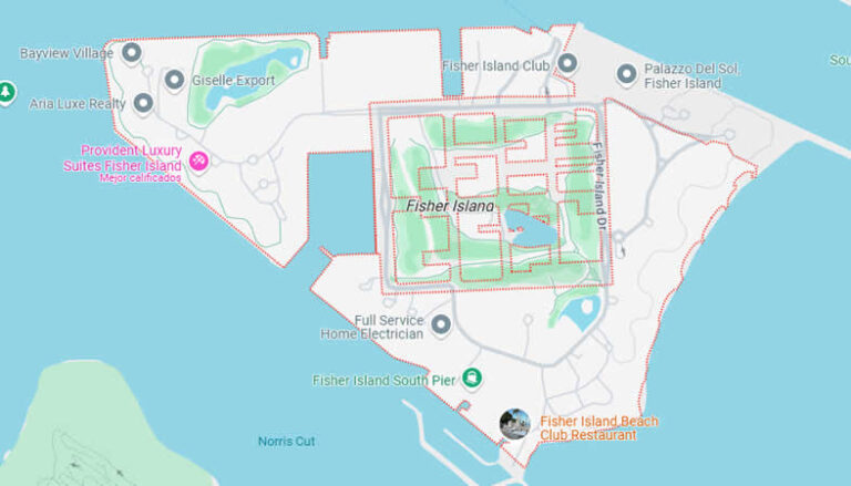 Mapa y calles, información general de Fisher Island (Miami-Dade ...