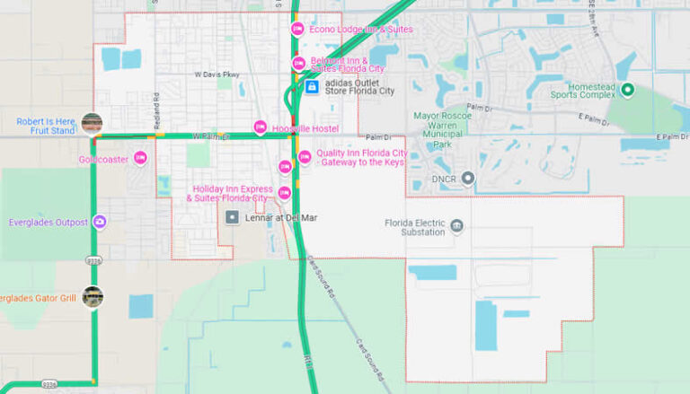 Mapa y calles, información general de Florida City (Miami-Dade ...