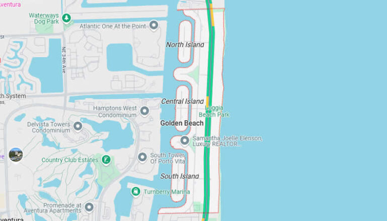 Mapa y calles, información general de Golden Beach (Florida) - Urbano ...