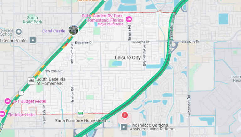 Mapa y calles, información general de Leisure City (Miami-Dade ...