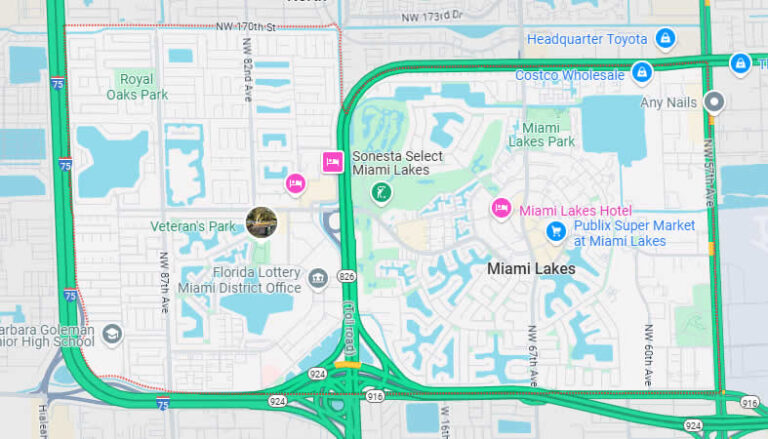 Mapa y calles, información general de Miami Lakes - Urbano Cotidiano