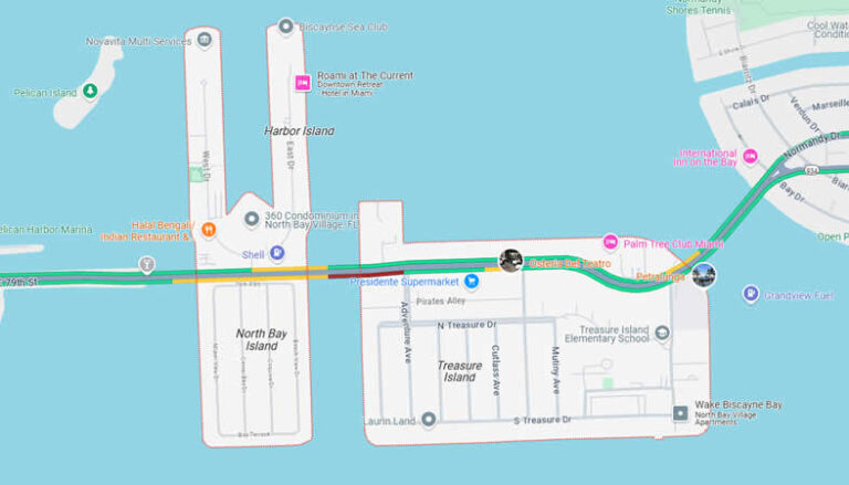 Mapa y calles, información general de North Bay Village (Miami-Dade ...