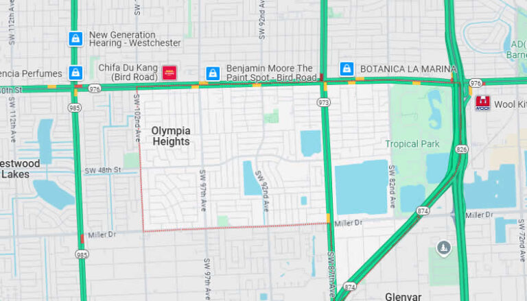Mapa y calles, información general de Olympia Heights (Miami-Dade ...