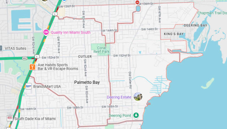 Mapa y calles, información general de Palmetto Bay (Miami-Dade ...
