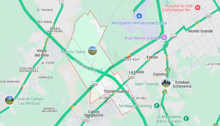 Mapa y calles, información general de Tristán Suárez - Urbano Cotidiano