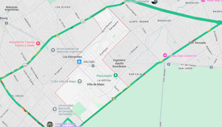 Mapa y calles, información general de Villa de Mayo - Urbano Cotidiano